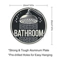 8 Inch Round "BATHROOM" Metal Sign, Vintage Black and White Shower Wall ...