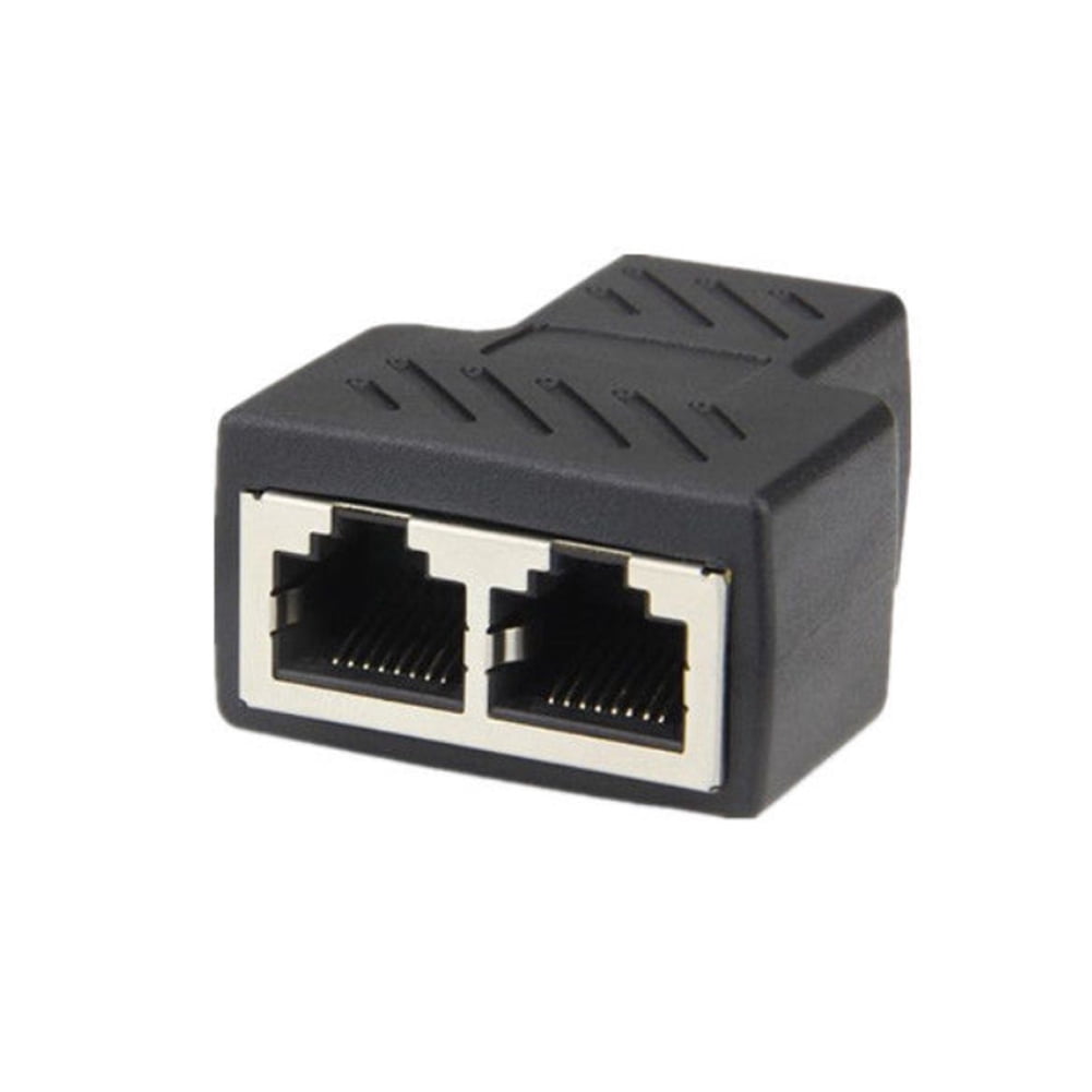 1 to 2 Lan Ethernet Network Splitter Connector Extender Adapter Plug ...