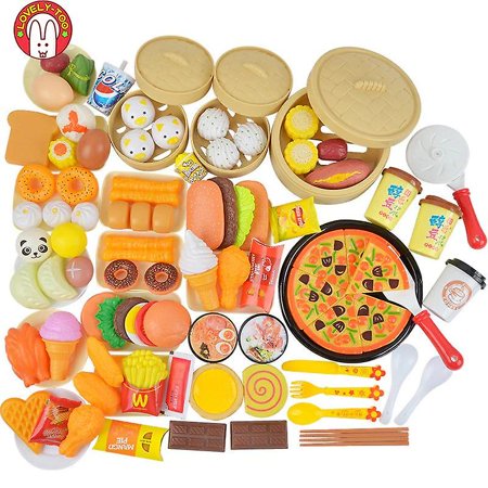 HUSERYT Kitchen Toys Mini Fake Food Cooking Pots Set Pretend Play Kids ...