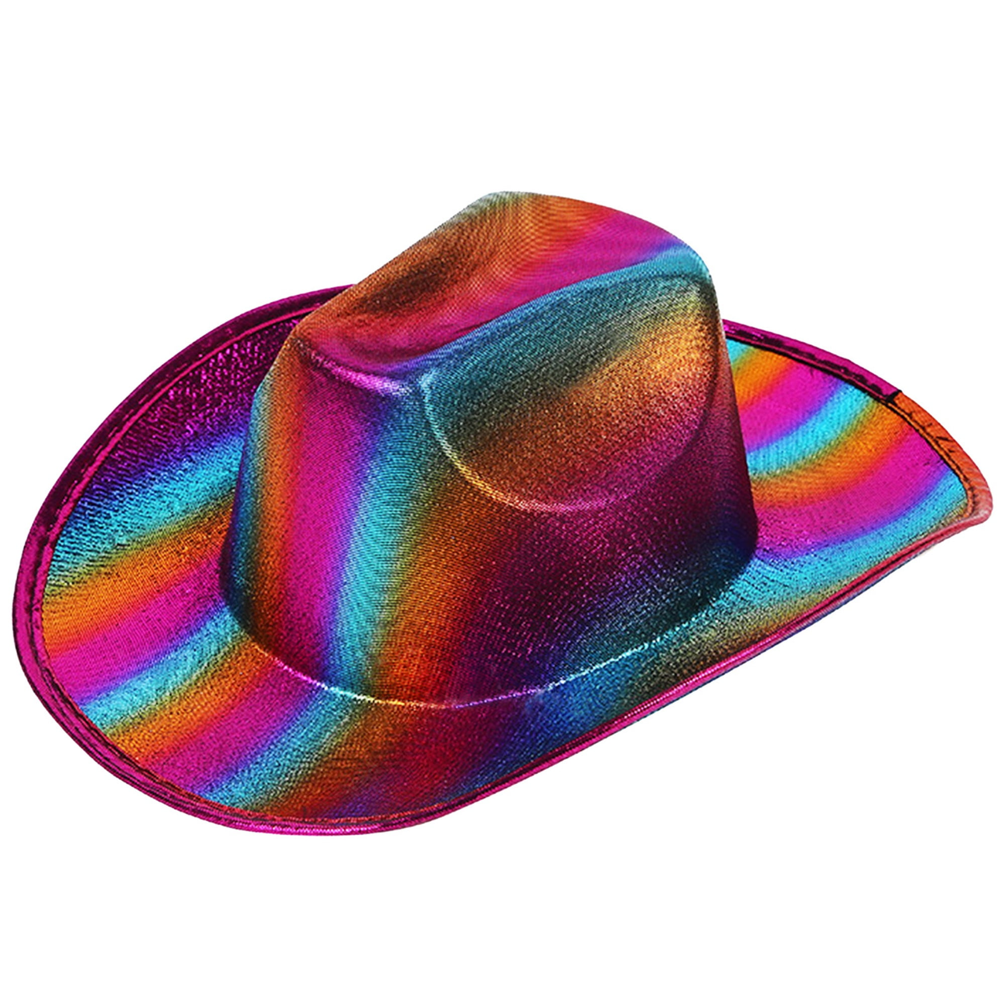 Aunavey Sparkly Glitter Space Cowboy Hat - Fun Metallic Holographic ...