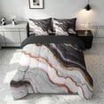 Manfei Aesthetic Marble Queen Bedding, Marbling Metallic Bedding ...