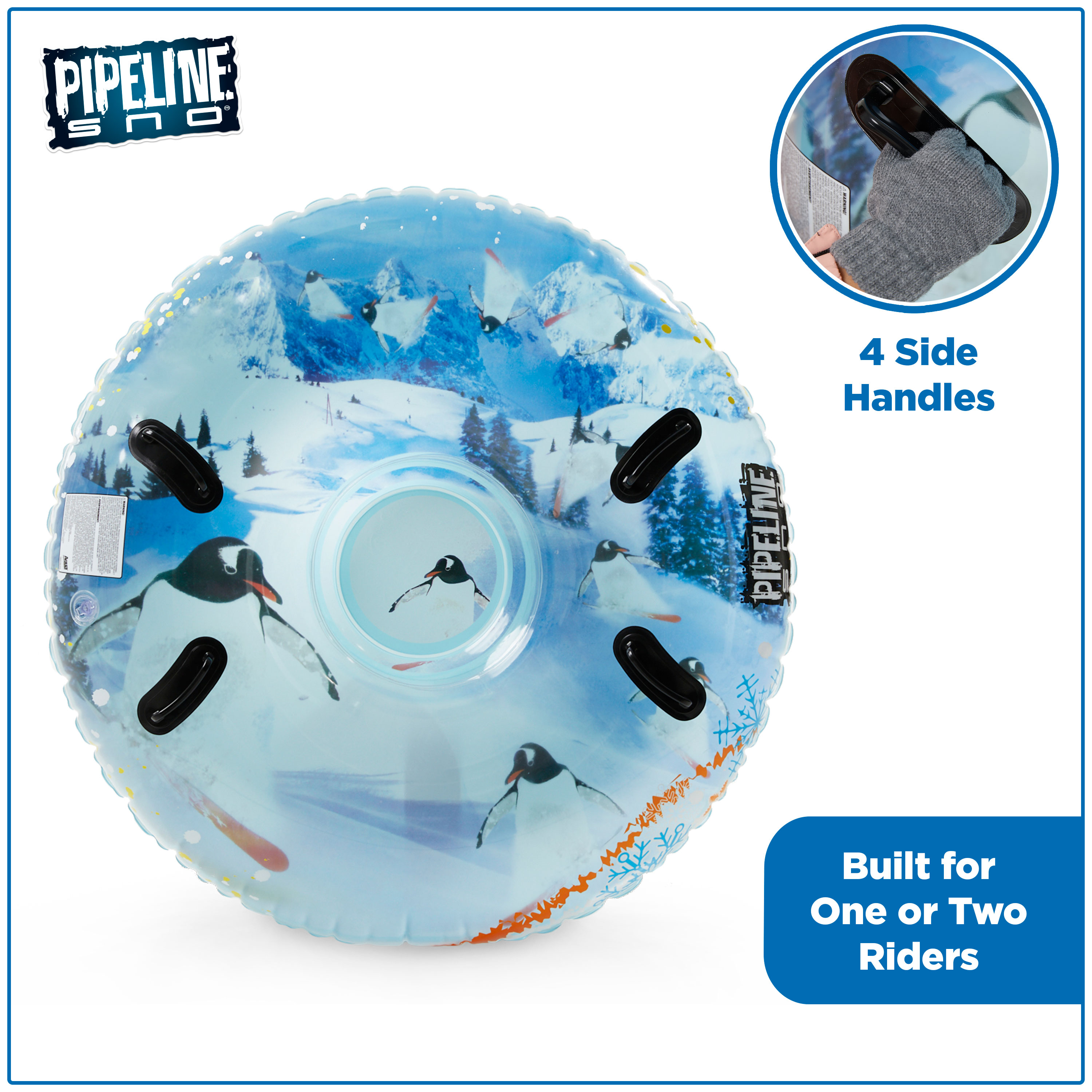 Pipeline Sno 48 in. Inflatable Mega Air Transparent Snow Sled Tube ...