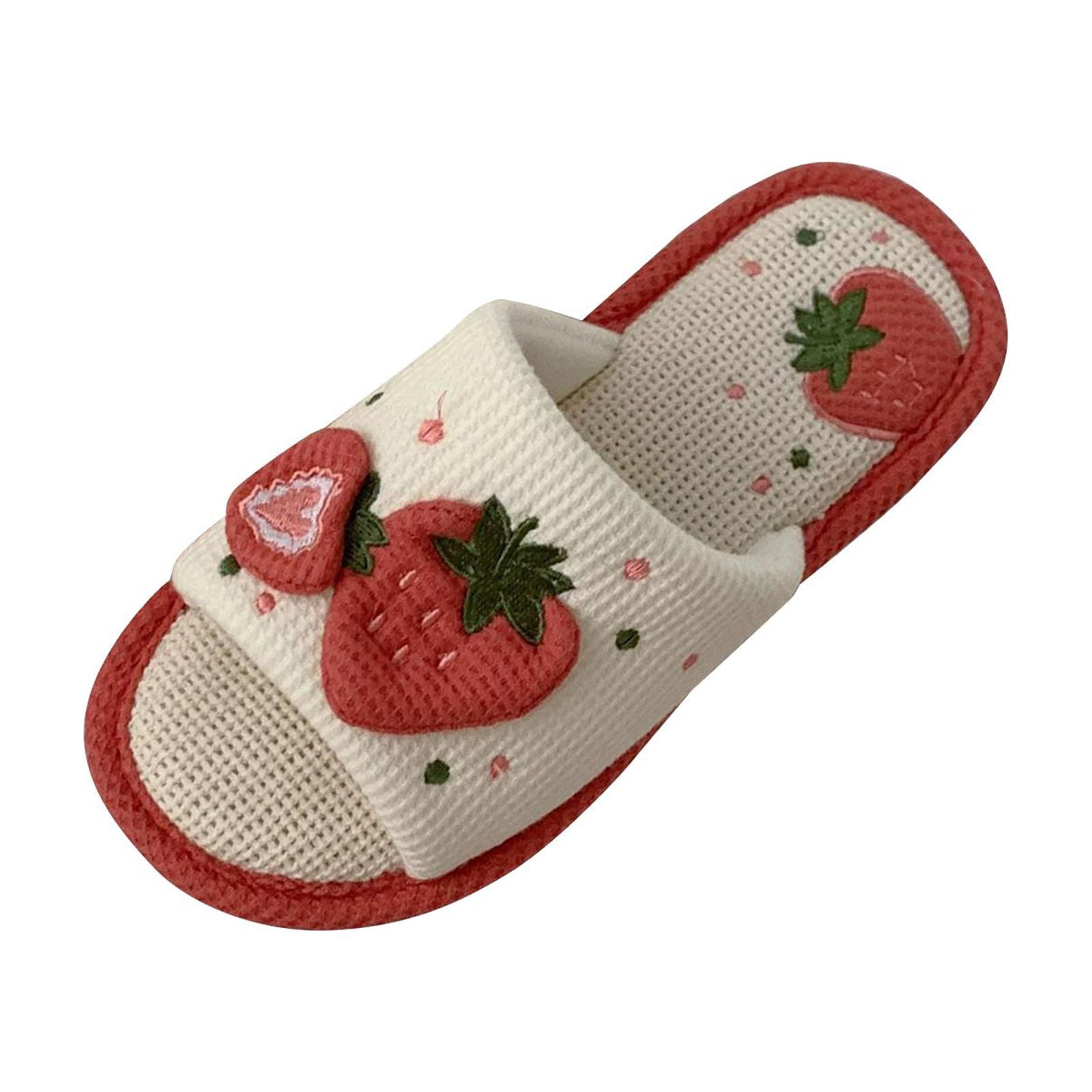 Pantuflas de mujer, pantuflas de fresa, cómodas pantuflas de casa ...