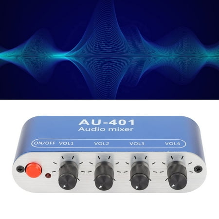 Mini Stereo Mixer, 4 In 1 Out Audio Mixer Home Audio Power System With ...