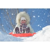 Superio Round Spiral Snow Sled Red 24" Sledding Disc for Kids and ...