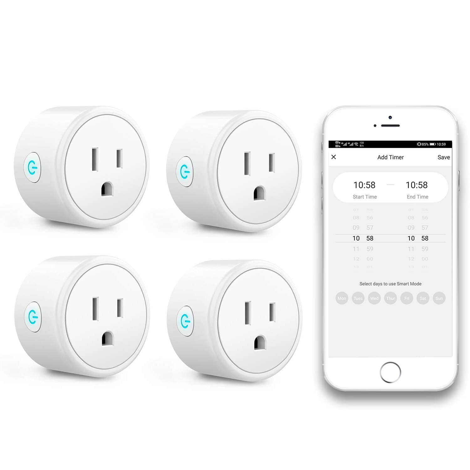 Mini Smart Plug, 2.4G Wi-Fi Smart Home Plug , Surge Protector Remote ...
