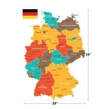 Geographical Map of Germany Cool Wall Decor Art Print Poster 24 x 36 ...