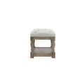 American Home Classic Athena 17" Solid Wood and Linen Fabric Stool in ...