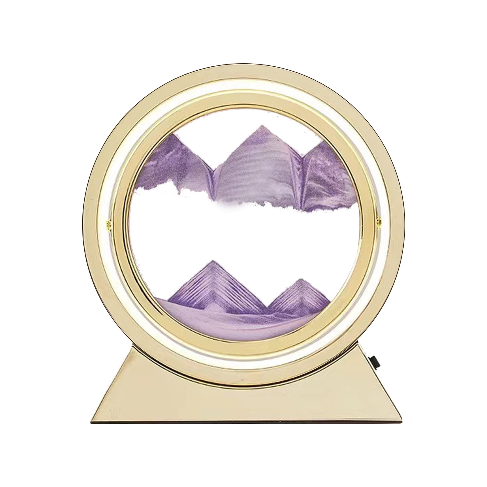 3D Moving Sand Art Desk Lamp 360° Rotating Hourglass Decoration ...