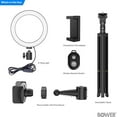 Bower 8” Selfie Ring Light Studio with Tripod Stand, Phone Holder, 10 ...