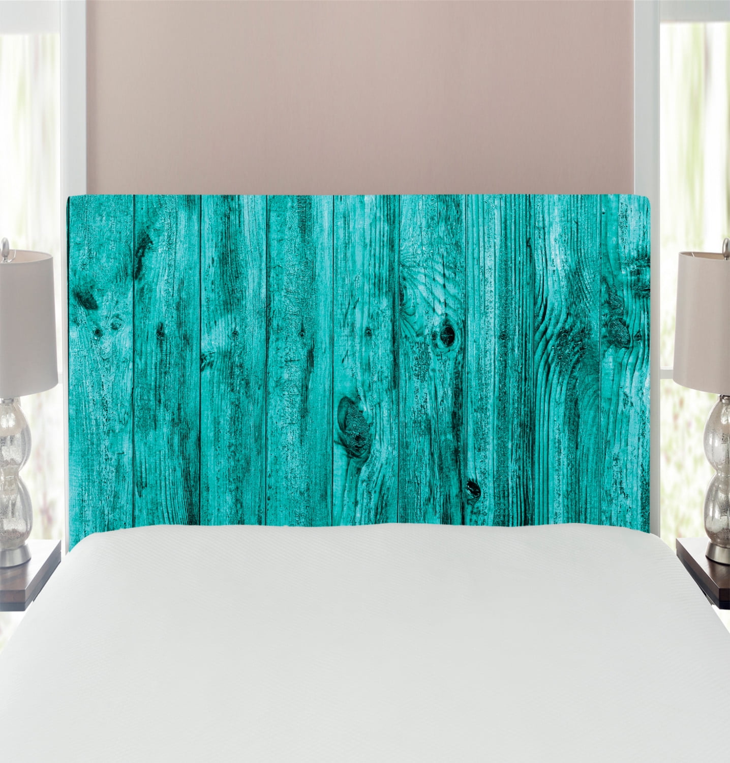 Turquoise Headboard, Wall of Turquoise Wooden Texture Background and ...