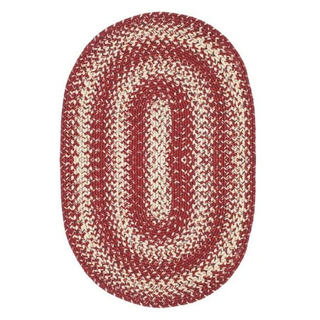 Homespice Decor 301307 2 x 3 ft. Oval Barn Red Ultra Durable Braided ...