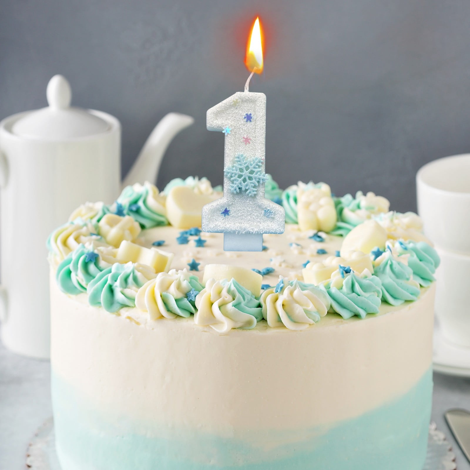 Click here for Dvkptbk Birthday Candles 0-9  Snow Themed Number C... prices