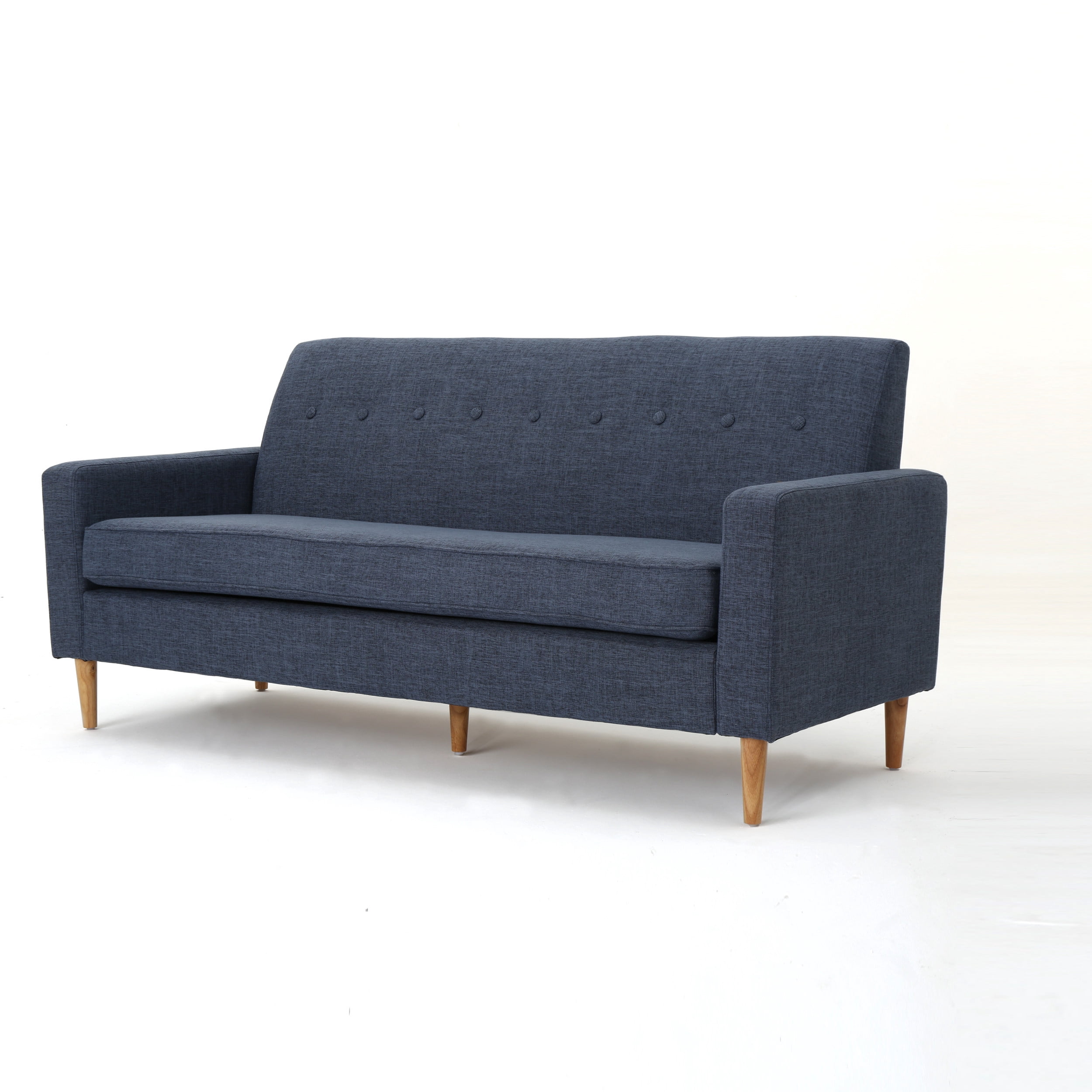 Bellamy Studios Augustine Upholstered 3 Seater Fabric Sofa, Dark Blue ...