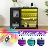 Bar Cabinet,Wine Bar Cabinet Sideboard with Wine Rack With UAB socket ...