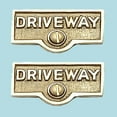 2 Switch Plate Tags DRIVEWAY Name Signs Labels Brass Traditional ...