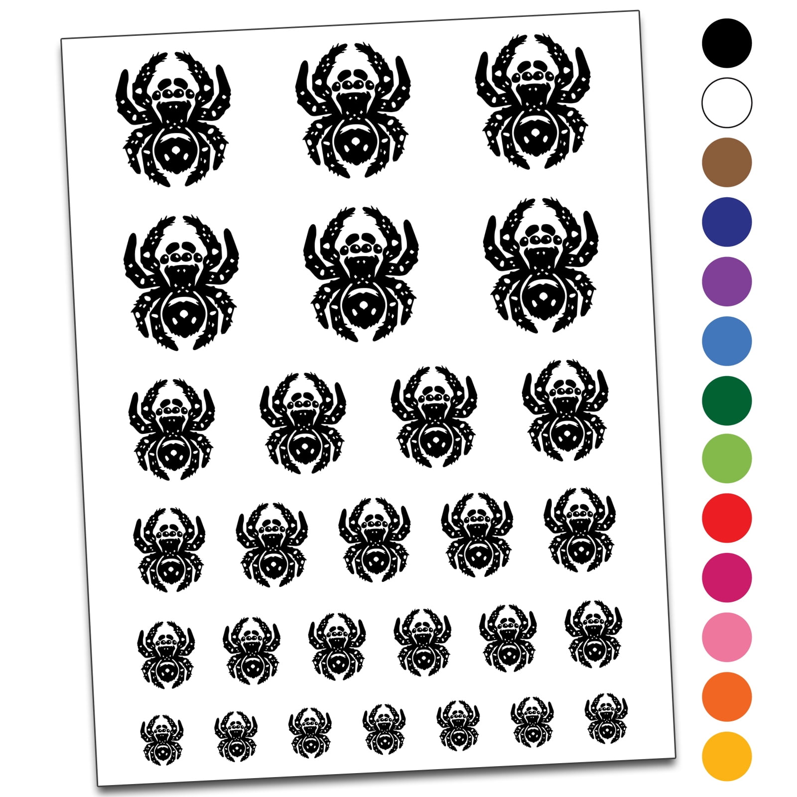 Fuzzy Jumping Spider Arachnid Water Resistant Temporary Tattoo Set Fake ...