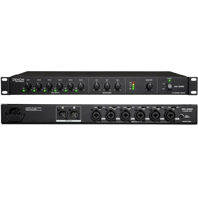Denon DN-306X - Analog mixer - 6-channel - rack-mountable - Walmart.com