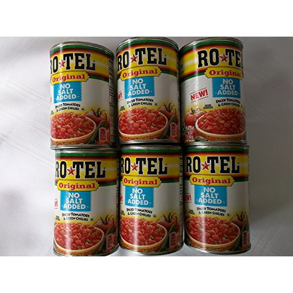 Rotel Ro Tel Original NO SALT ADDED Diced Tomatoes & Green Chilies 10 ...