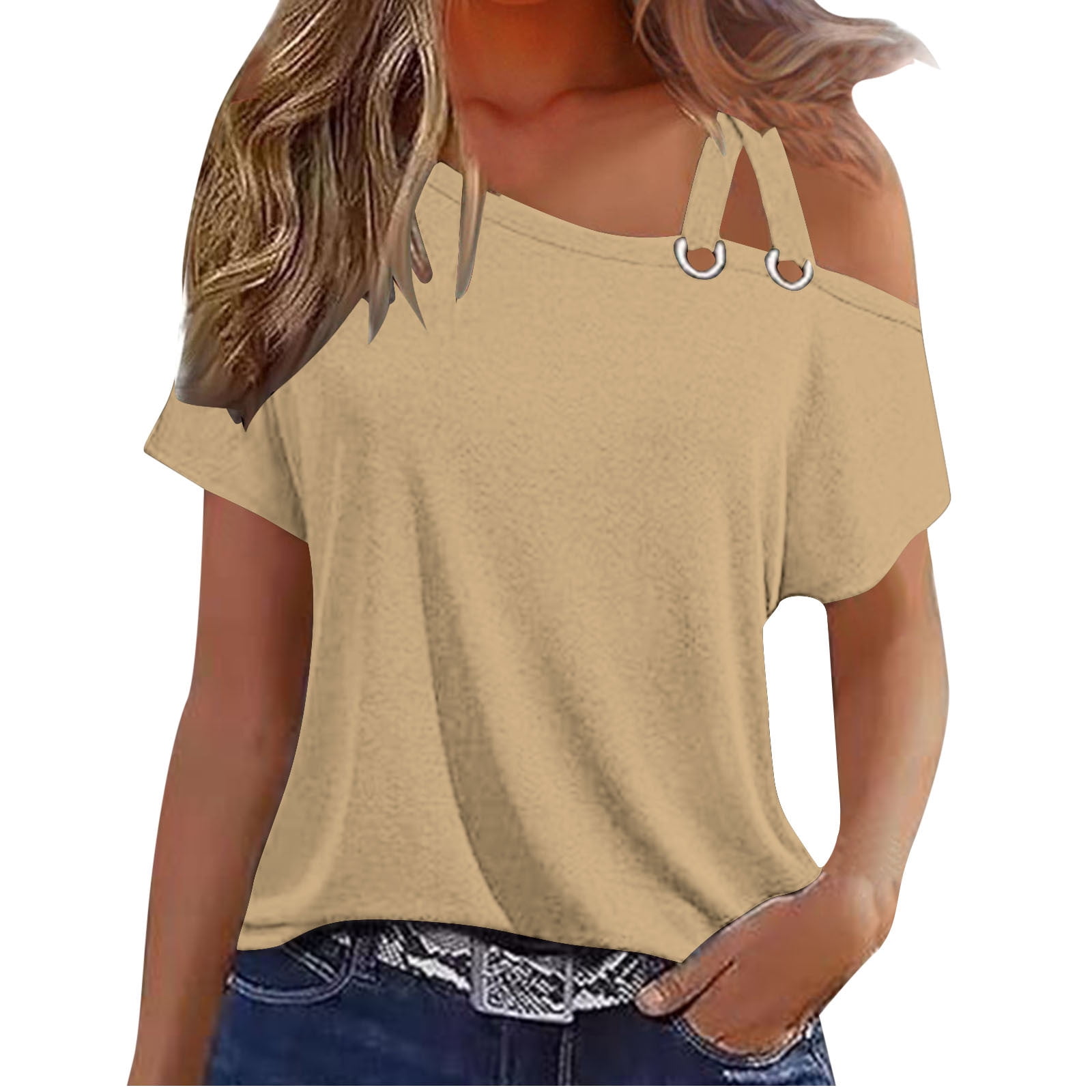 Click here for Birdeem Short Sleeve Skew Collar Blouses & Shirts... prices