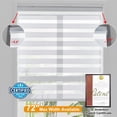 Cordless Zebra Window Blinds 15"w X 72"h White Dual Layer Light Control ...
