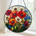Birth Month Flower Garden Stained Glass Style Window Suncatcher Hanging ...