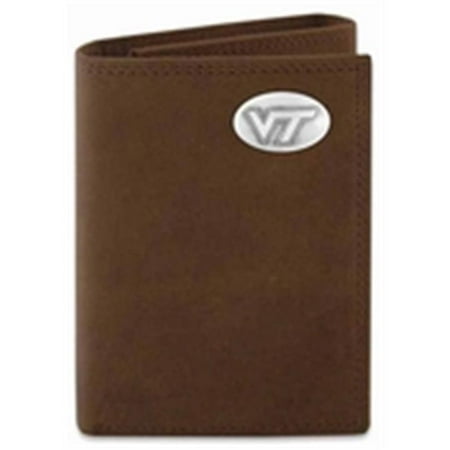 ZeppelinProducts Virginia Tech Trifold Crazyhorse Leather Wallet ...