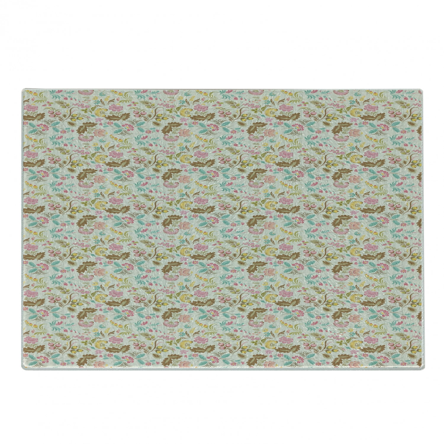 Folk Art Cutting Board, Nostalgic Pastel Design with Vintage Botanical ...