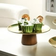 Cake Stand for Party Metal Cake Plate Stand, Round Pedestal Wood Base ...