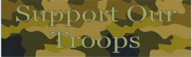 10in x 3in Camo Support Our Troops Bumper Sticker Decal Car Window ...