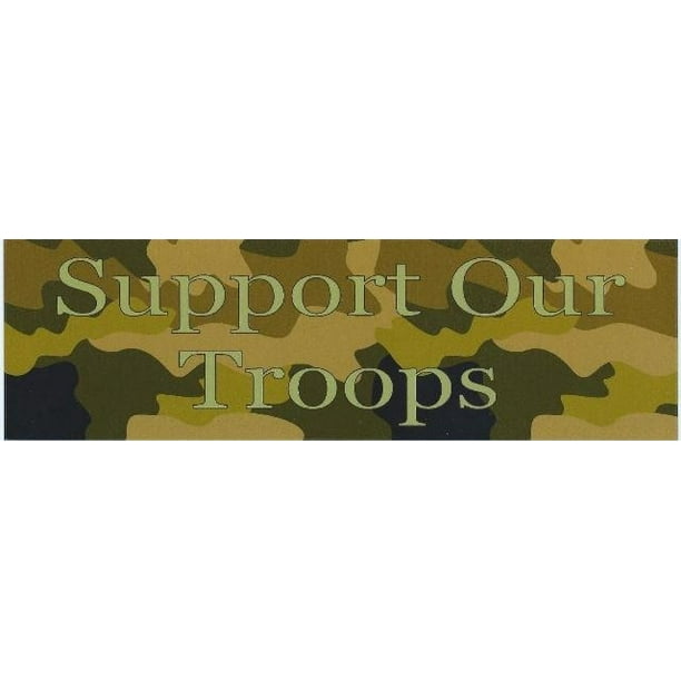 10in x 3in Camo Support Our Troops Bumper Sticker Decal Car Window ...