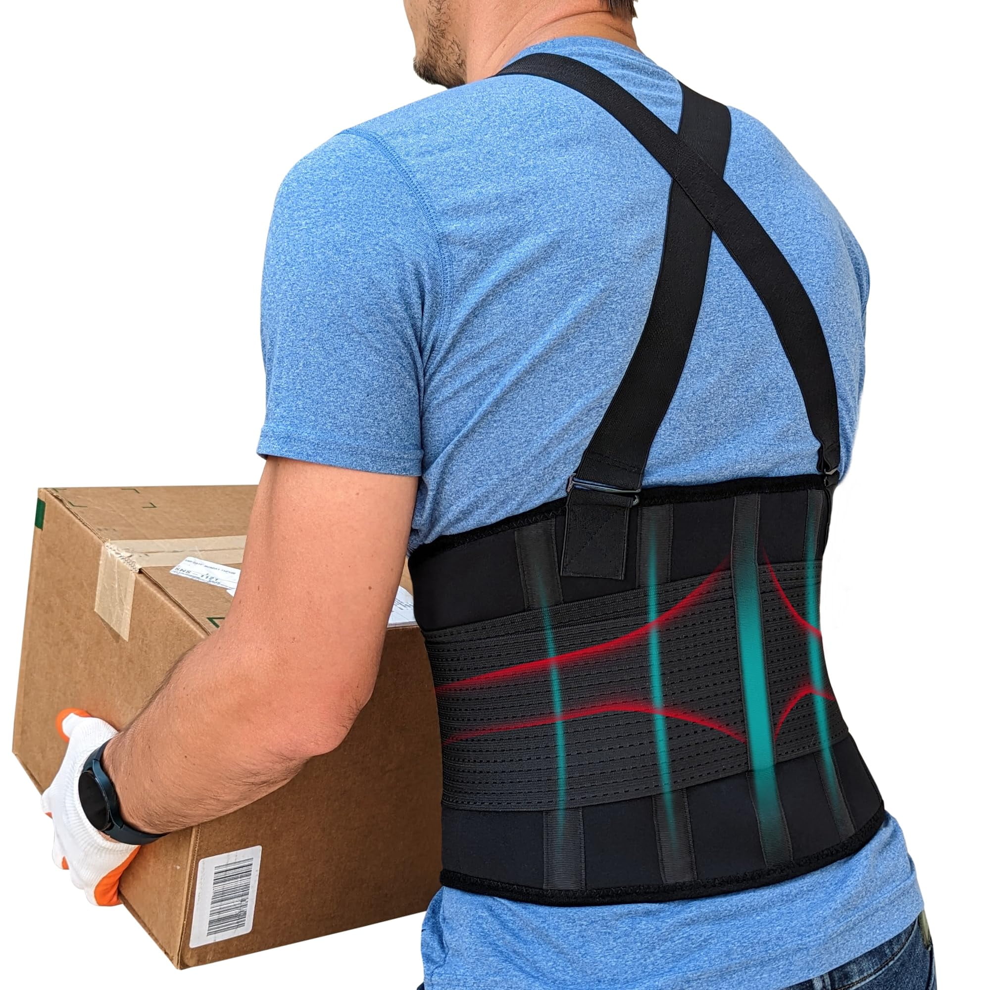 Soporte para espalda NeoHealth con tirantes para hombres y mujeres ...