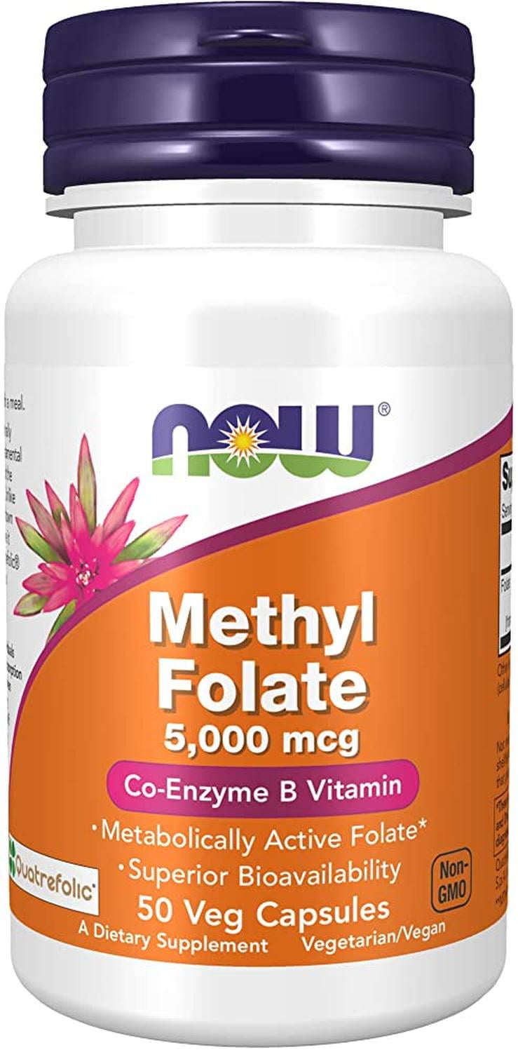 folato de metilo NOW Methyl Folate 5000 mcg 50 Cápsulas NOW Methyl ...