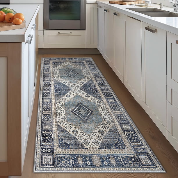 KUETH 2'x10' Machine Washable Rug, Ultra Thin Non Slip Rugs, Indoor ...