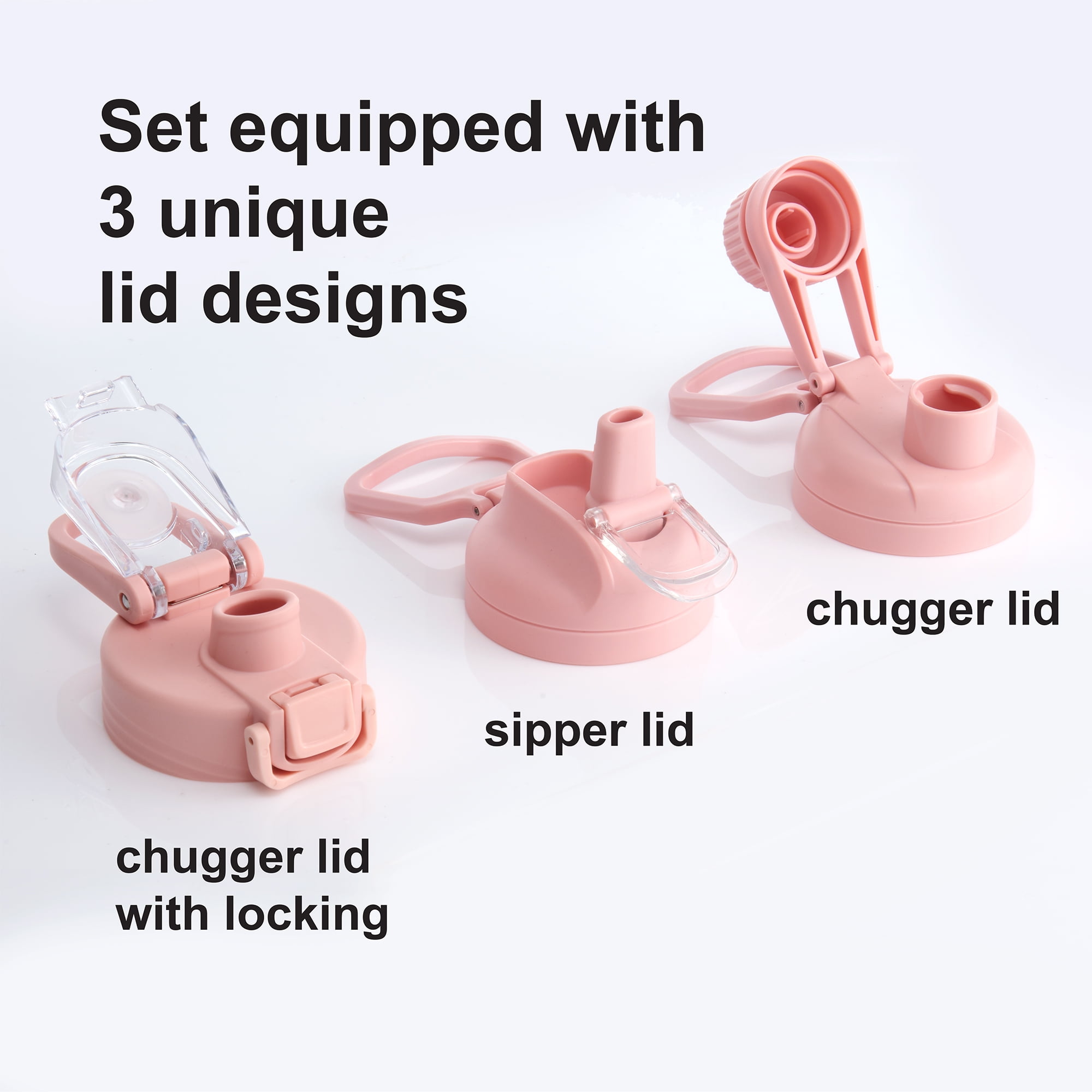 Mainstays 3 Interchangeable Lids for MS 32oz Plastic Bottle and 24oz ...