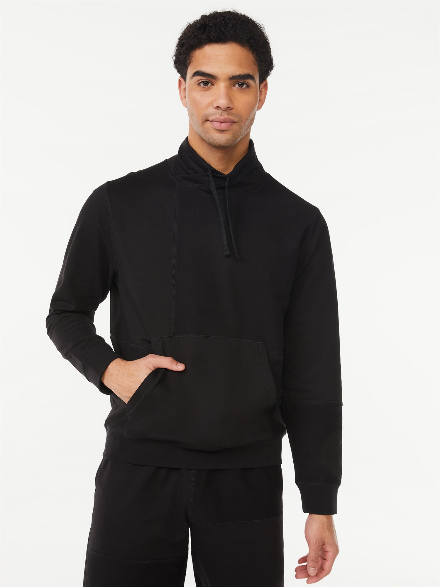 Free Assembly Men's Patchwork Funnel Neck Pullover - Walmart.com
