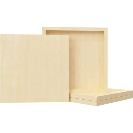XGBB 4 Pcs 12" x 12" Wood Panels, Canvas Wooden Panel Boards for ...