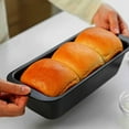 3Pcs Rectangular Baking Bread Loaf Pan,Gray Carbon Steel Nonstick Loaf ...