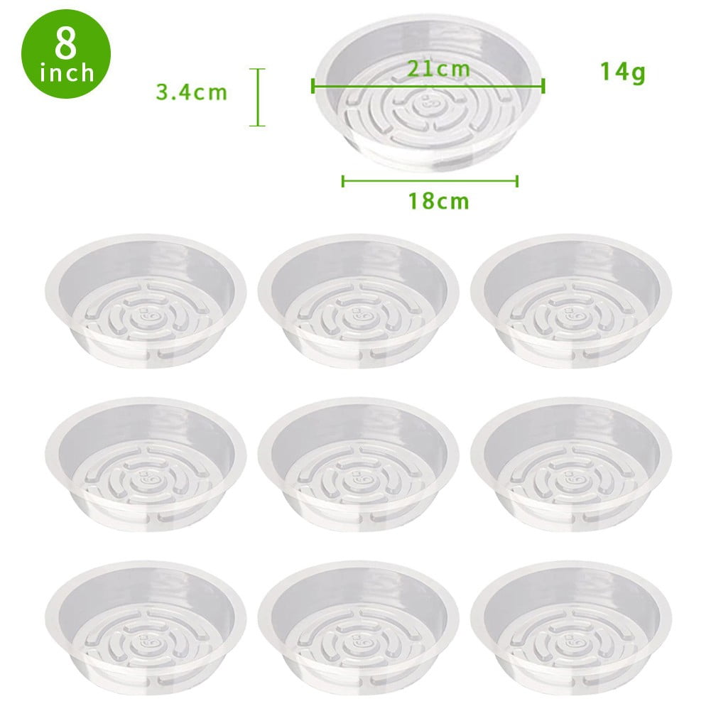 Click here for Luckyn 10 Pcs 8 Inch Clear Plastic Plant Saucers F... prices