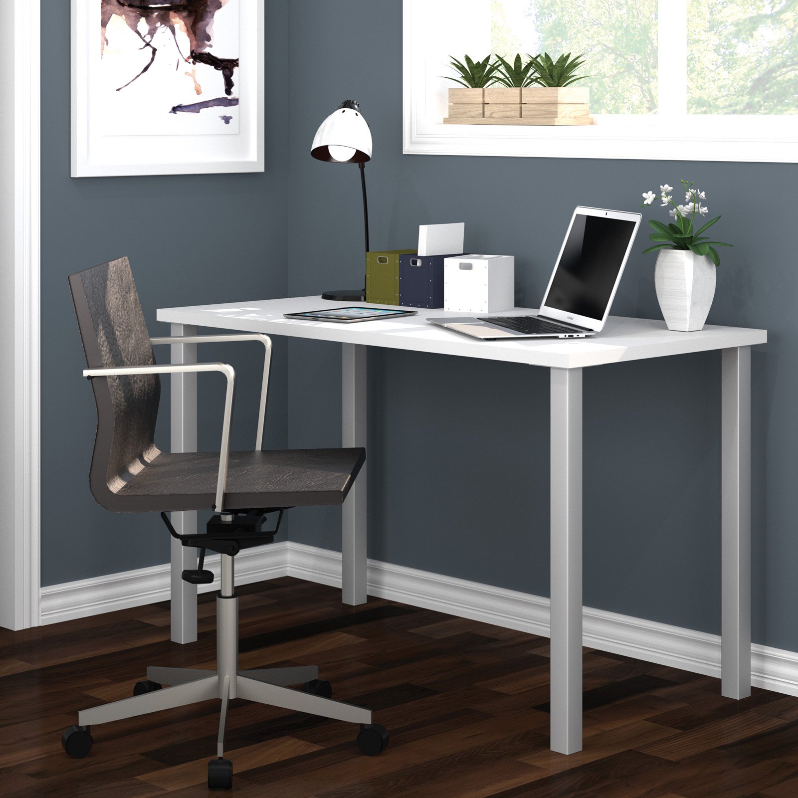 Bestar 24 X 48 Table With Square Metal Legs In White Walmart Bestar 24 X 48 Table With Square Metal Legs In White Walmart