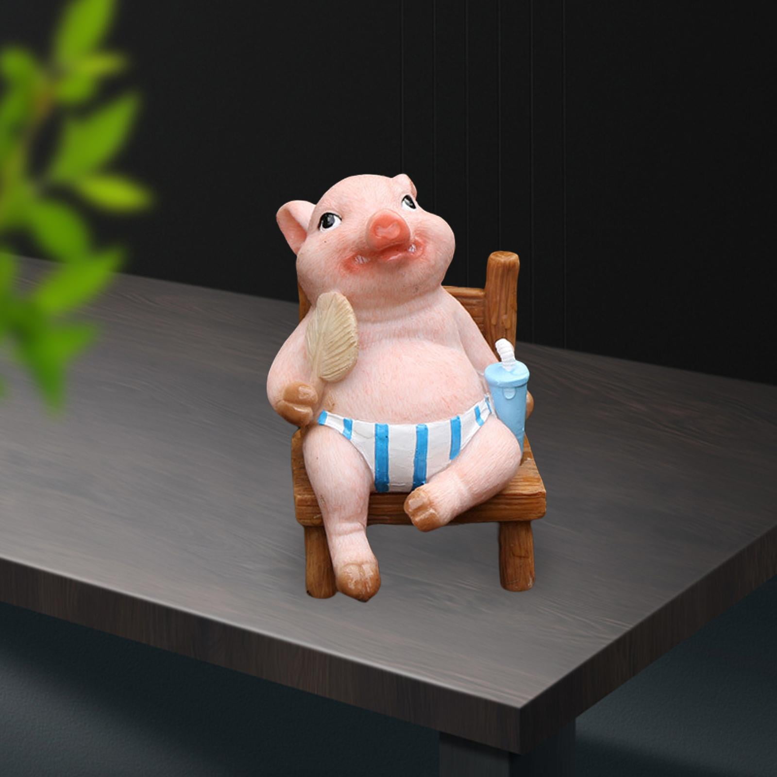 Pig Statue,Cute Pig Figurine Garden Pig Statue Home Decor,Pig Ornaments ...