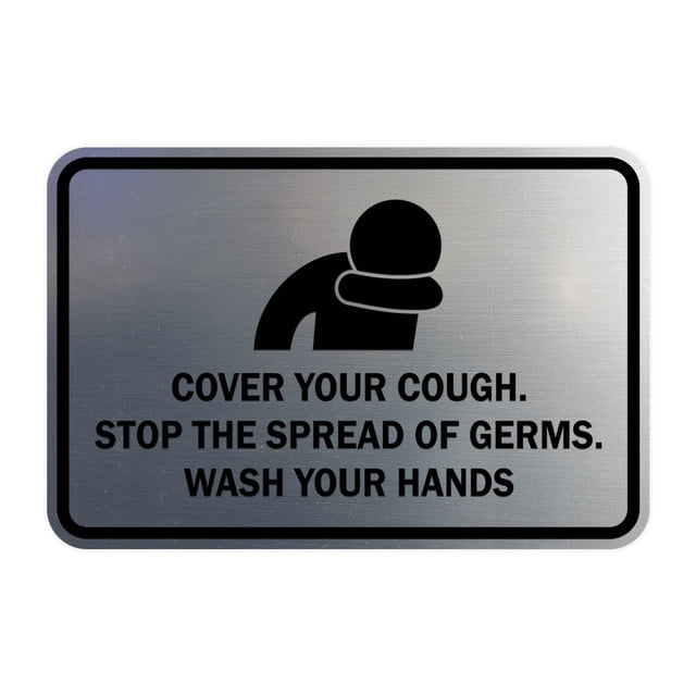 Classic Framed Cover Your Cough Stop the Spread Of Germs Wash Your ...
