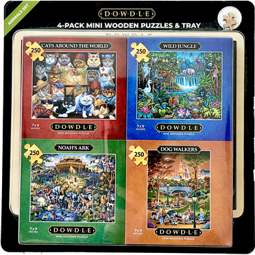 12 Wooden Puzzles Set In Wooden Suitcase - Walmart.com