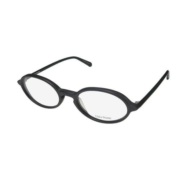 New Vera Wang Luxe Etain Womensladies Oval Full Rim Matte Black Frame Demo Lenses 49 19 140