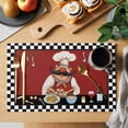 Black Rustic Chefs Cotton Linen Placemats Set of 1, Cooking Food Wine ...