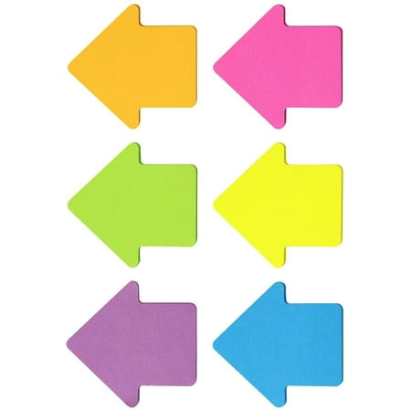 Arrow Shape Sticky Notes 6 Color Bright Colorful Sticky Pad 75 Sheets ...