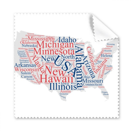usa america map city wordcloud cleaning cloth ph screen glasses cleaner ...