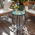 Free Shipping! HONGLAND Mosaic Outdoor Side Table, Two-Tier Green Glass ...
