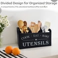 Utensil Holder Large Wooden Silverware Organizer Kitchen Utensil ...