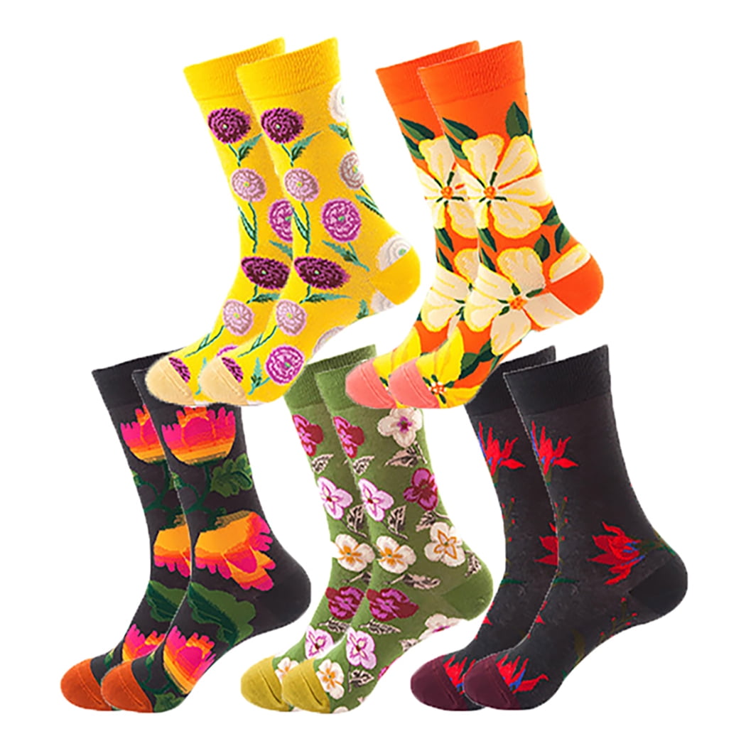 Click here for Mo Brand Women Socks Printed Cotton 5 Pairs Flower... prices